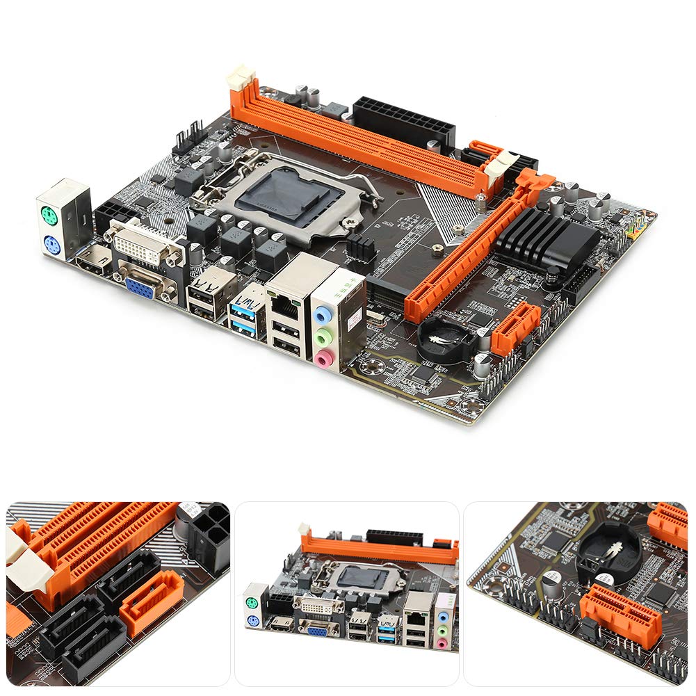 M ATX Desktop Motherboard for Intel B75, NVME&NGFF Dual Mode M.2 High-Speed Hard Disk/CPU for LGA 1155Pin/2X DDR3 1600/1333/1066 MHZ/1X PCI EX16 Graphics Card Slot Motherboard