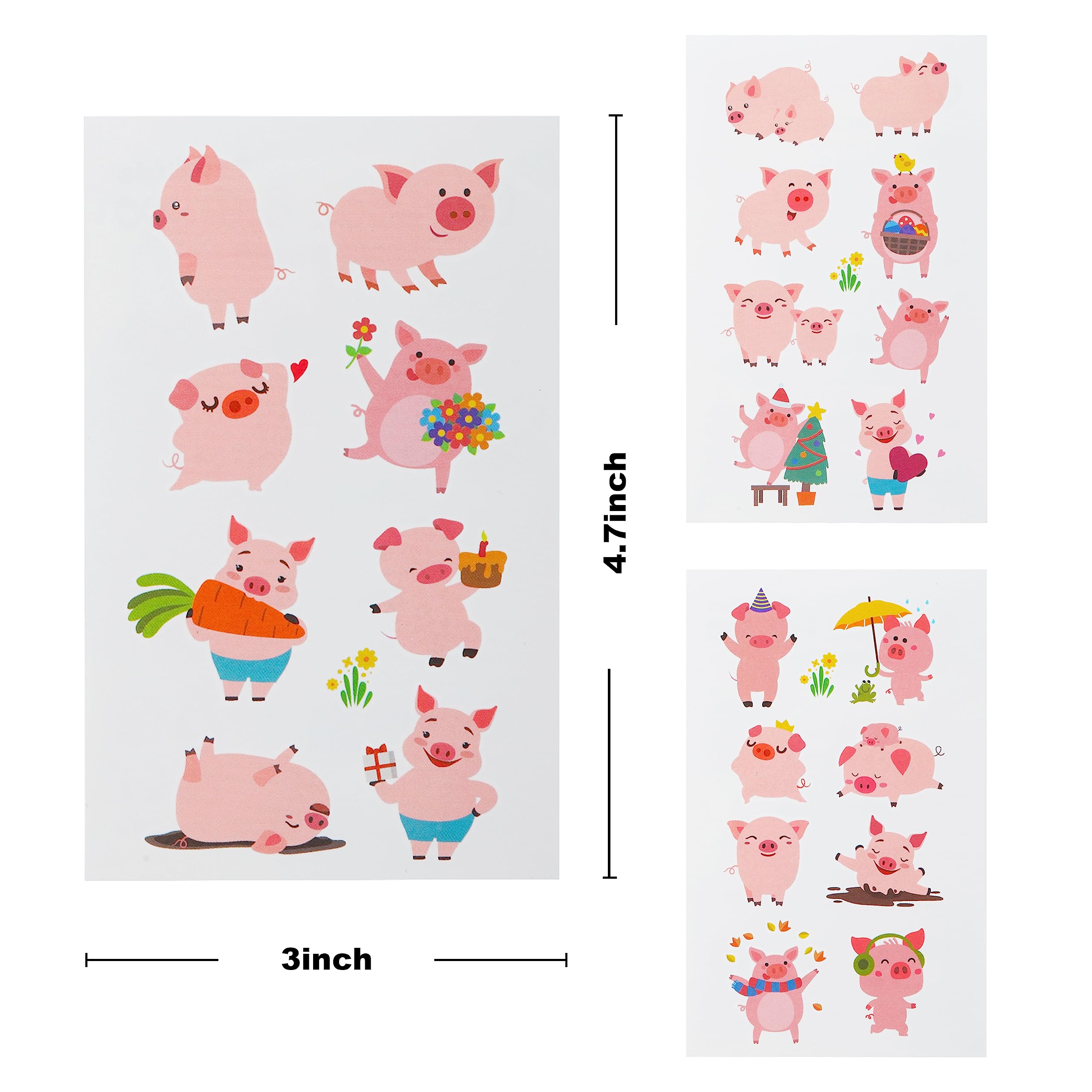 24 Sheets Pig Party Favors, Pig Birthday Decorations