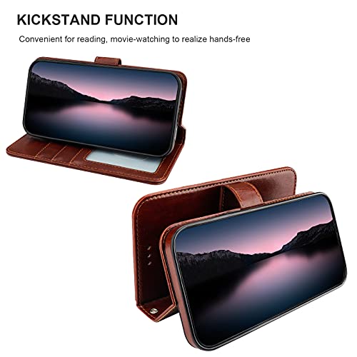 Bocasal Detachable Wallet Case for iPhone 13 Mini RFID Blocking Card Slots Holder Premium PU Leather Magnetic Kickstand Shockproof Wrist Strap Removable Flip Protective Cover 5G 5.4 inch (Brown)