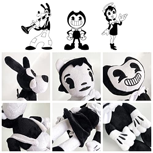 3PCS Bendy Plush Toy Set - Cute Horror Game Dolls, Soft Stuffed Animals for Kids & Fans