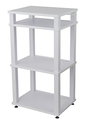 Andover Audio SpinStand Rack for Records and Audio Components - Metal-Reinforced, Holds 150 LPs, Optimum Height & Storage Space, Ideal for Turntables, Vinyl, Spinbase, and Hi-Fi Systems - White