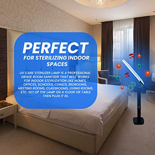 UV Care Light Sanitizer Lamp - UV-C Sanitizer Lamp for Commercial Home Offices Clinics & Rooms with Remote Timer | 180 ° Adjustable Swing with Motion Sensor Detection - with EPA Est Number