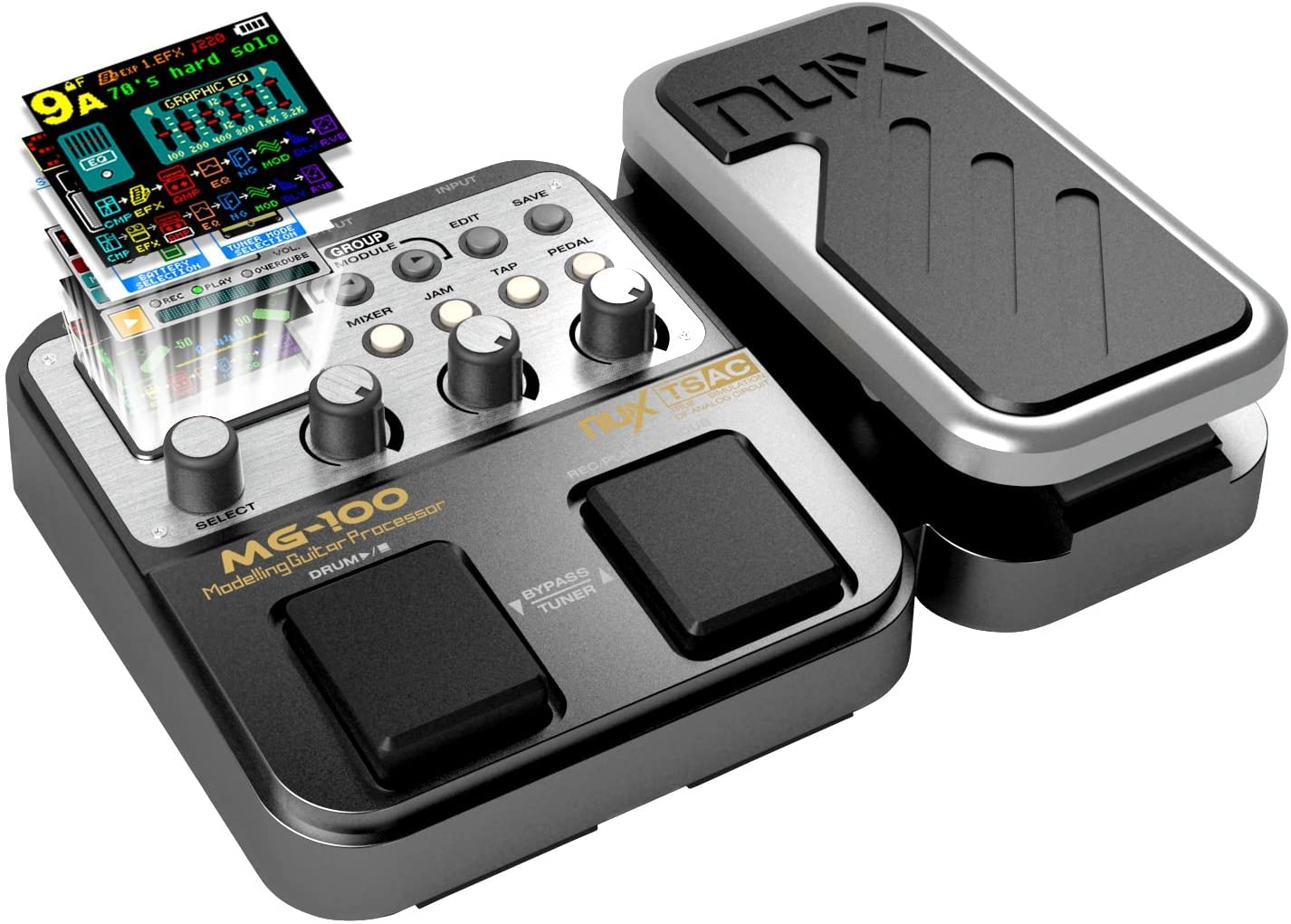 Briskdrop NUX MG 100 Multi Effects Pedal Processor Bundle with Snark Tuner and Dunlop Pick Pack mg100bundle 0