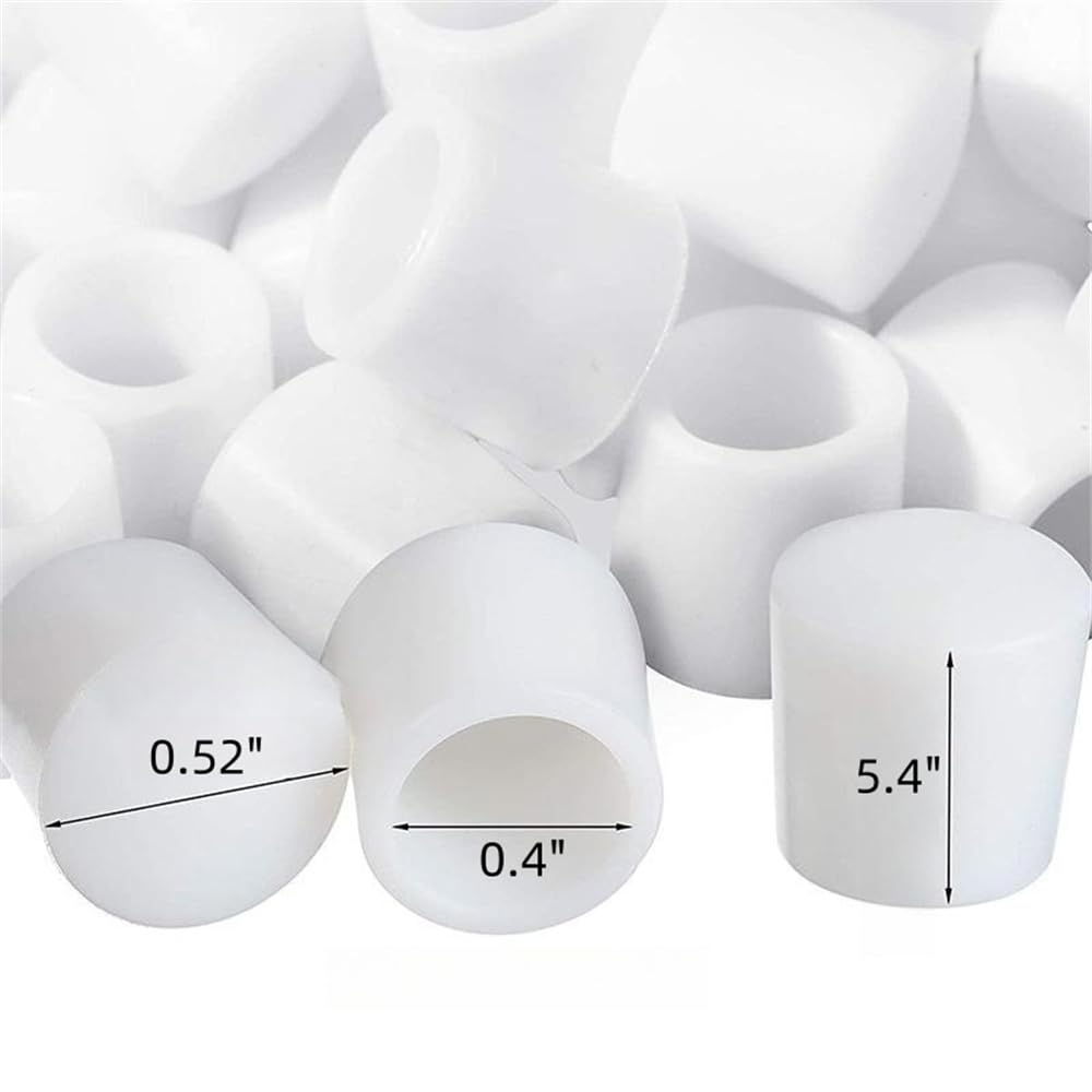 24 Pcs Premium Rubber Door Stop Stud Replacement Tips β Doorstopper Bumpers, Springe Hinge End Caps for Wall & Floor Protection β Universal Size (White)