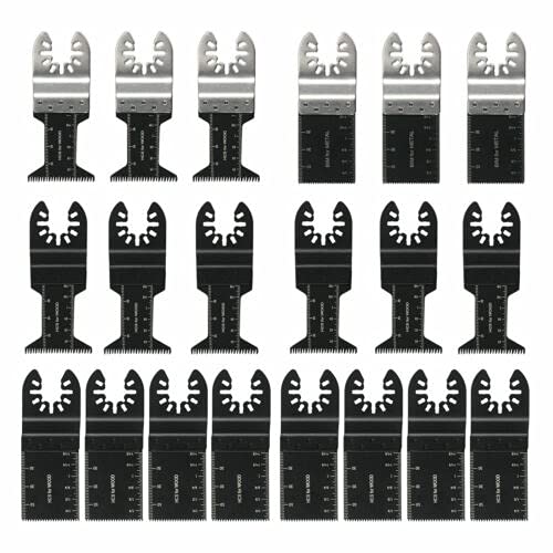 20PCS Metal Wood Oscillating Multitool Quick Release Saw Blades Compatible with Fein Multimaster Porter Cable Black & Decker Bosch Craftsman Ridgid Ryobi Makita