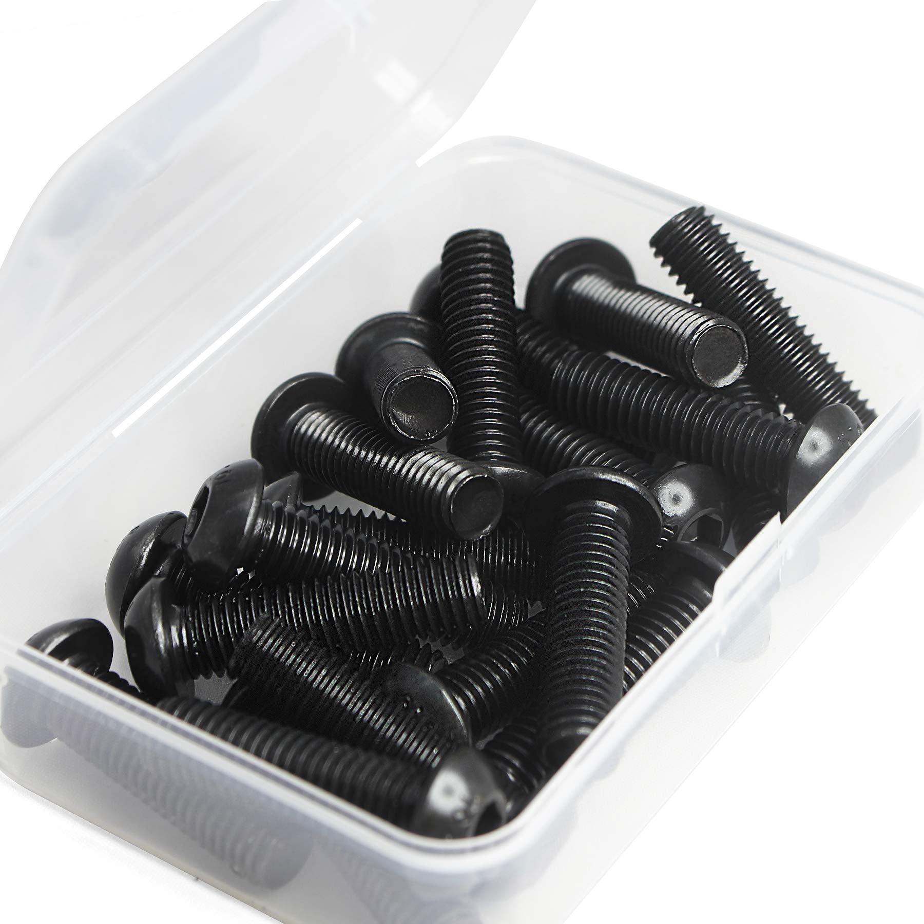 M5 x 40mm Button Head Socket Cap Screws Bolts, 10.9 Grade Alloy Steel, Black Oxide Finish, Metric Allen Hex Drive, Fully Threaded, 50PCS