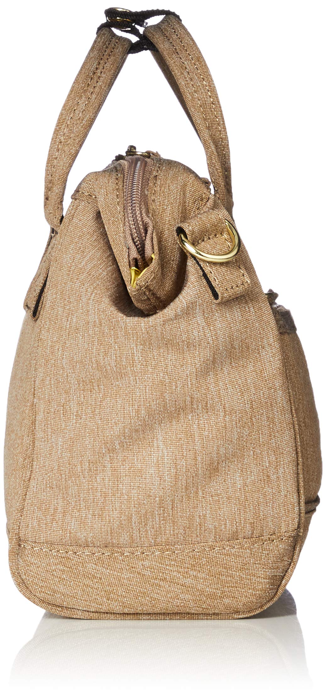 anello GRANDE(アネロ グランデ) Women's 2-Way Mini Shoulder Bag with Metal Clasp, Beige, One Size