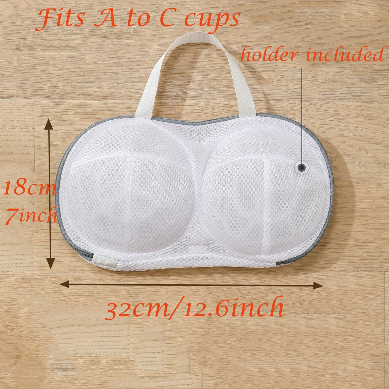 3pcs bra washing bags for laundry, bra washer protector for laundry,lingerie bags for washing delicates Fits for A-C Cups Bras(Gray)