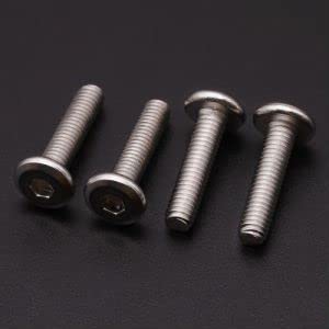 M6 x 10mm (50 PCS) Flat Round Head Socket Cap Screw, 304 Stainless Steel, Bright Finish, Full Thread, Connection Bolts, Furniture Screws 3D Printer Screws