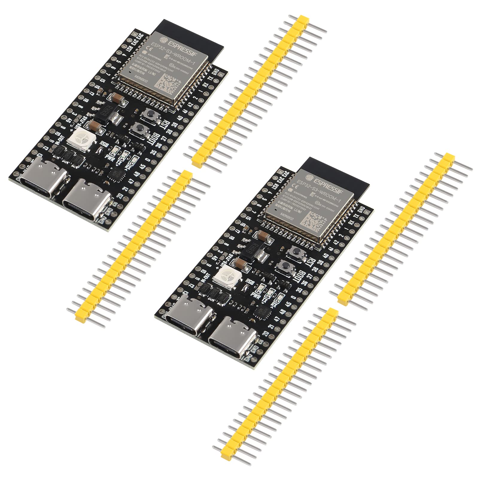 2PCS ESP32 ESP32-S3 WiFi+Bluetooth Internet of Things Dual Type-C Development Board Core Board ESP32-S3-DevKit C N8R2 for Arduino