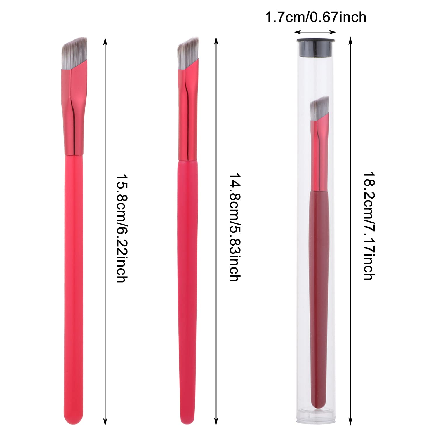 2Pcs Multi-Function Eyebrow Brush, 4D Hair Stroke Brow Stamp Brush, Ultra-thin Eyebrow Brush, Square Angled Eyebrow Hairline Brush for Drawing Hairline, Smoky Makeup, Eye Shadow Primer, Easy to Clean