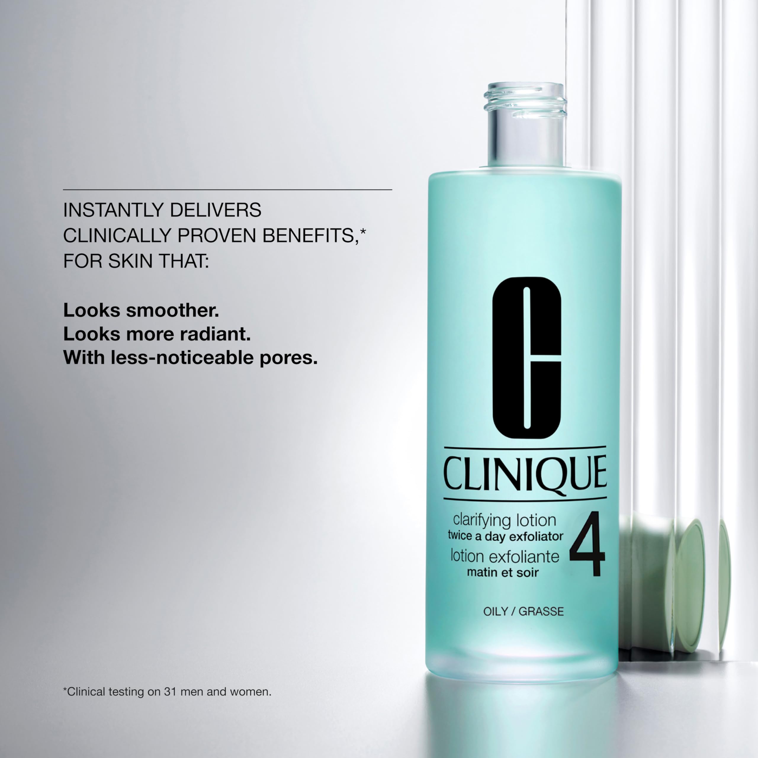 Clinique 3-Step Clarifying Lotion Face Exfoliator For Oily Skin Types, 6.7 Fl Oz