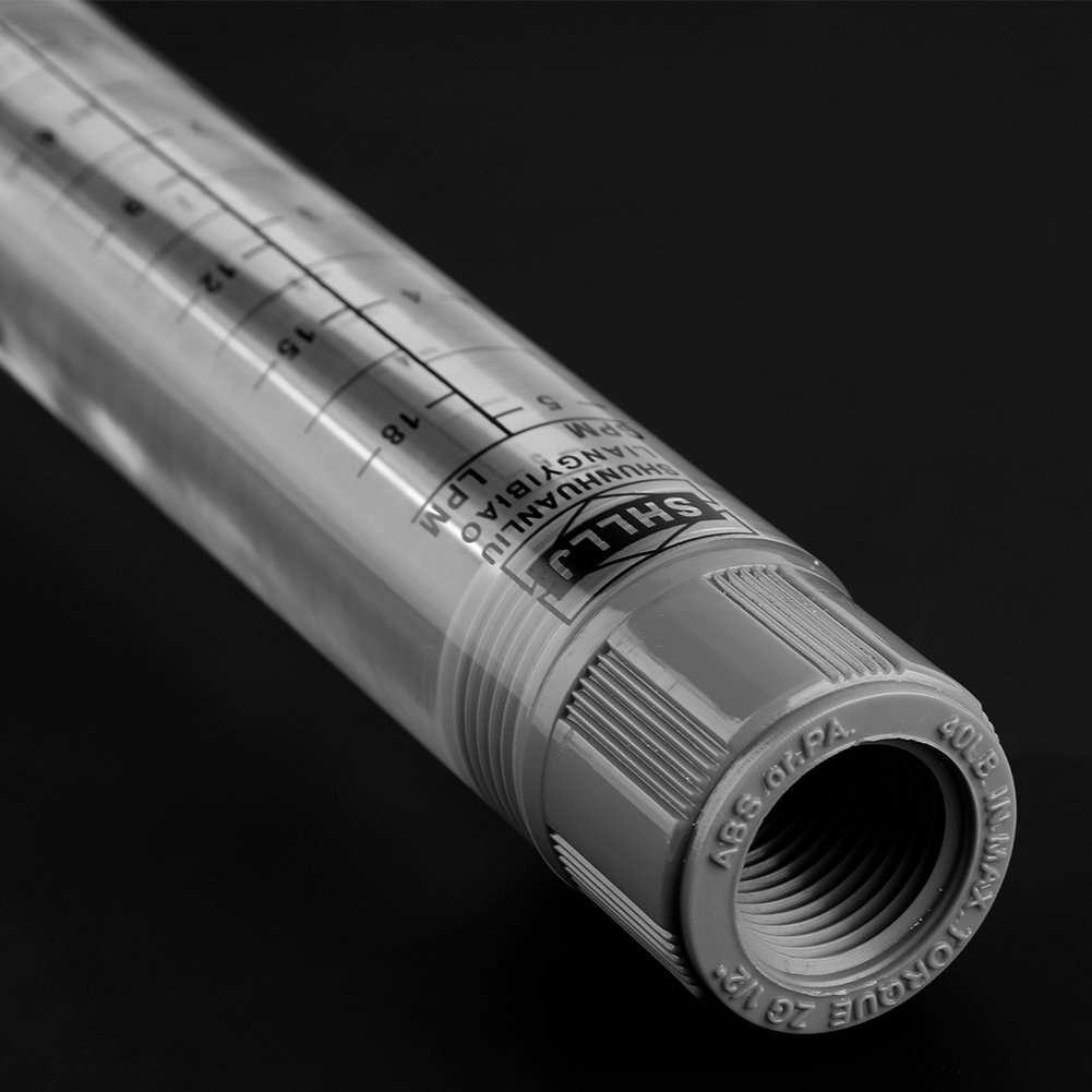Flow Meter, 0.5-5 GPM 1.8-18 LPM Tube Type Flow Meter for Gas Liquid Pipeline Flowmeter for Water Industrial Field