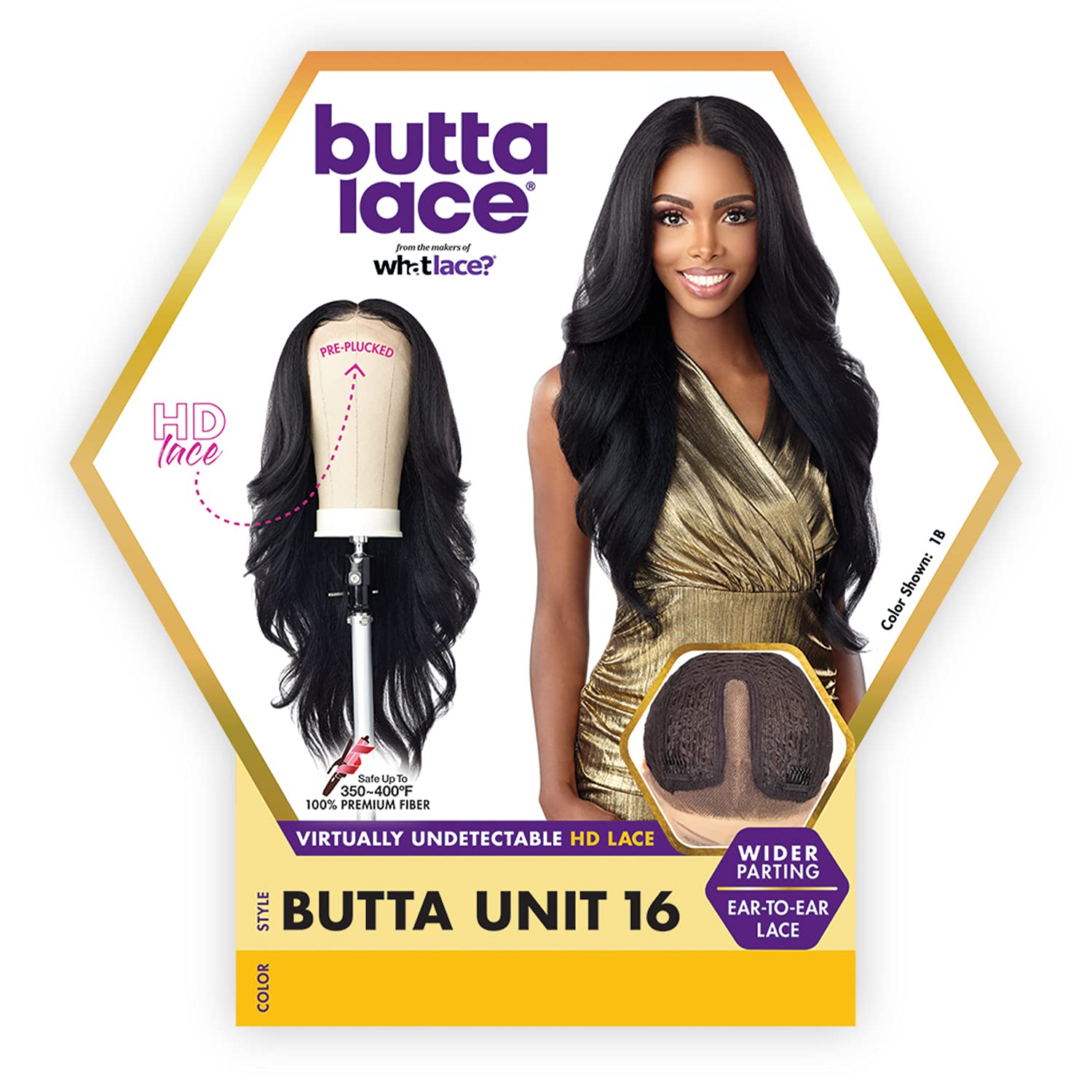 Sensationnel Butta Lace HD Lace Pre Plucked Virtually Undetectable Wider Parting Ear To Ear Lace BUTTA UNIT 16 (1B)
