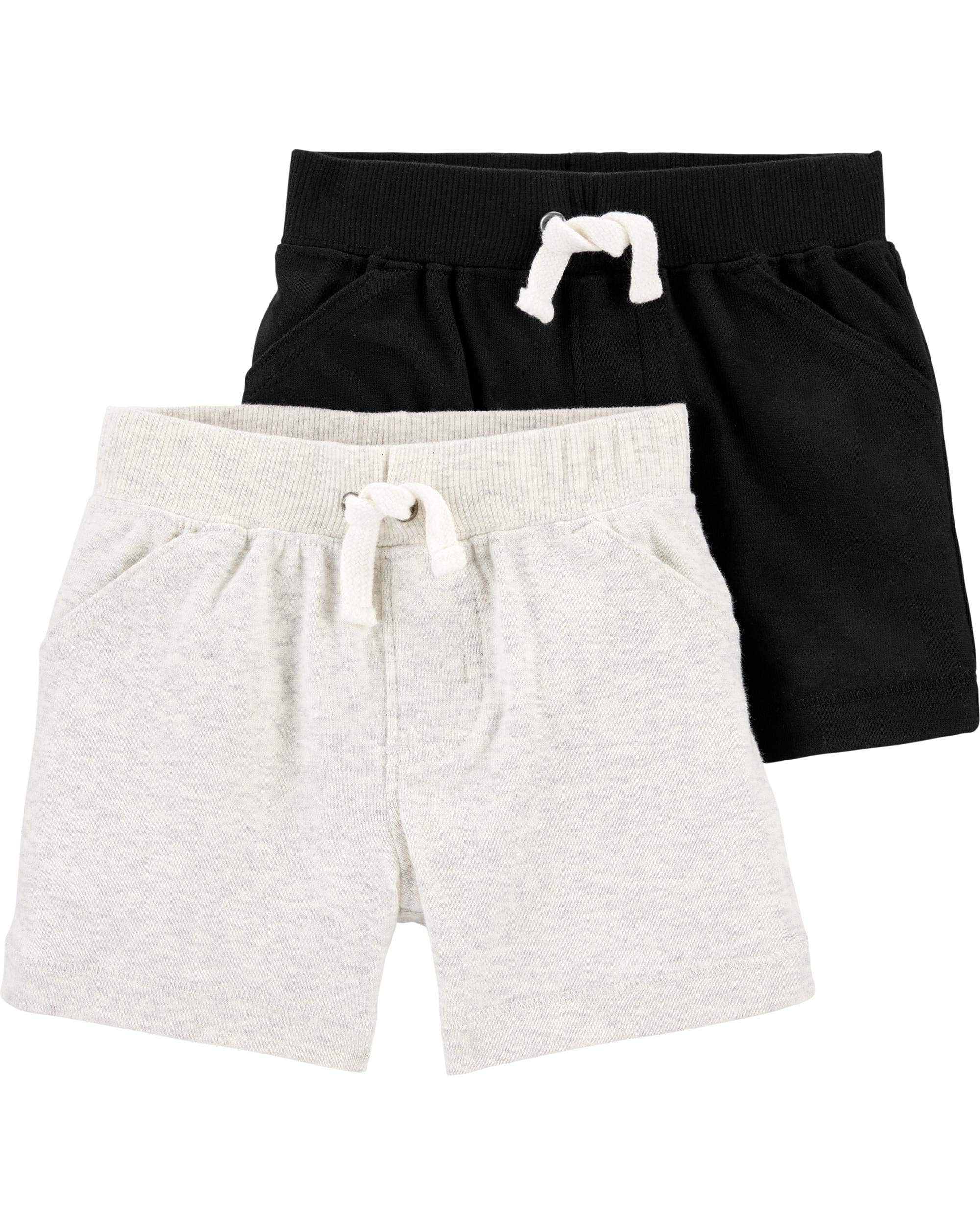 Carter's Baby Boys' 2-Pack Shorts (18 Months, Black/Heather)
