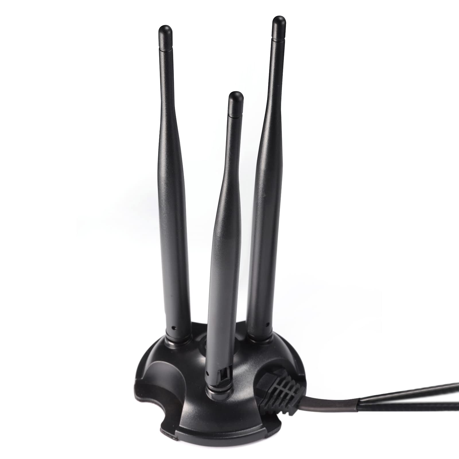 Eightwood 2.4GHz 5GHz Dual Band WiFi Antenna, 3 RP-SMA Connector WiFi 6 Antenna Magnetic Base for PC Desktop Computer, PCIe WiFi Card, WiFi Wireless Router, Mobile Hotspot, External WiFi USB Adapter