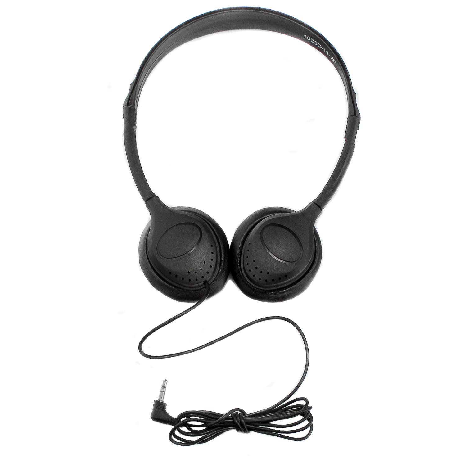 Soundnetic SN313 Classroom Over The Head Stereo Headphones with Leatherette Earpads, Black, Count of 100, Pack of 1
