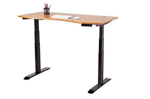 UNICOO Bamboo 55.1 x 27.6 inches Universal Table Top for Standard and Sit to Stand Height Adjustable Home and Office Desk Frames. (Bamboo Table Top-Nature)