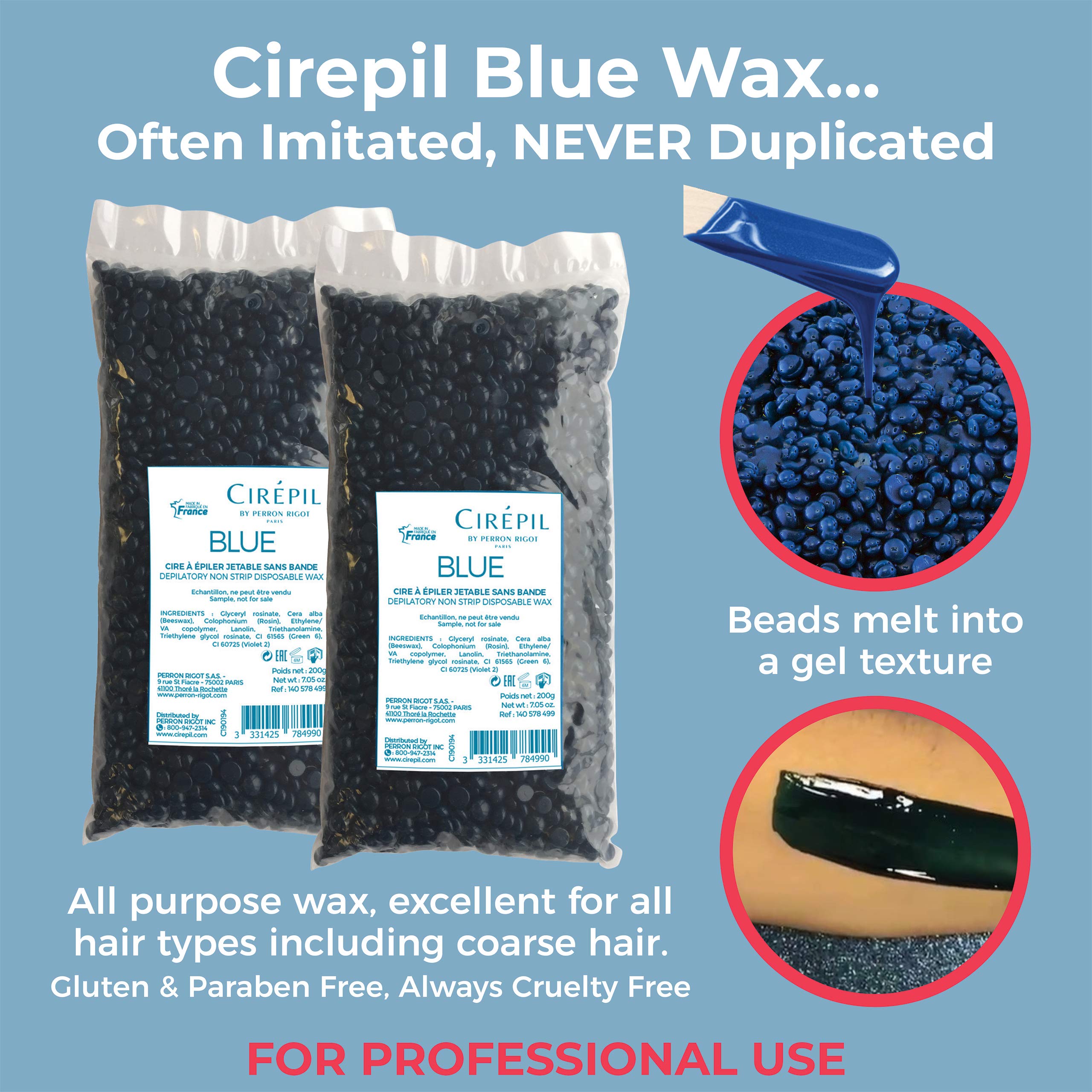 Cirepil - Waxing Kit - At Home Introduction Kit - Heater, Blue wax Beads, Pre & Post products & an Empty Tin - The Best Temperature for your Cirepil Wax