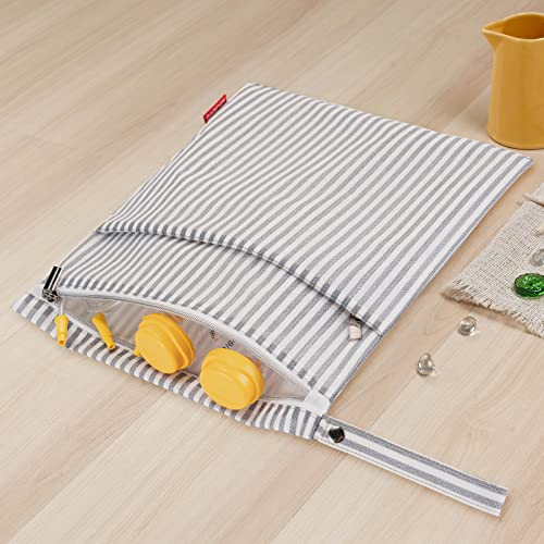 BABEYER Wet Dry Bag for Breast Pump Parts Storage, Waterproof Pump Parts Bag with Place Mat for Moms Pumping at Work-Straps