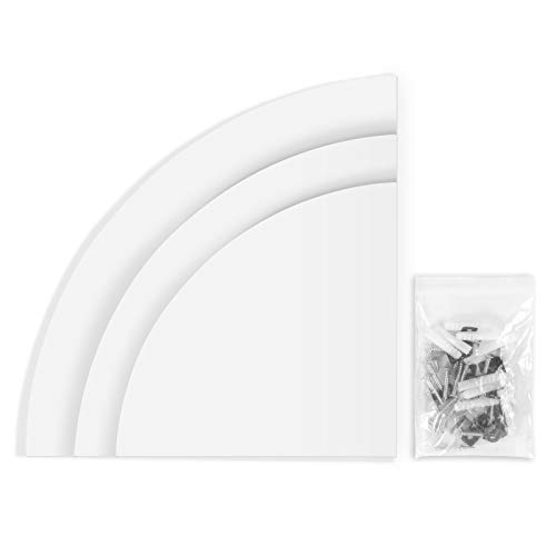 Ejoyous 3 Tier Corner Shelves Wall Mounted, Modern White Small Floating Wall Shelf Space Saving Display Shelving Storage Rack for Home, Bedroom, Living Room, Bathroom, Kitchen, Office