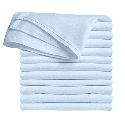 Clips N Grips Birdseye Flatfold Cloth Diapers, 12 Count (Baby Blue)
