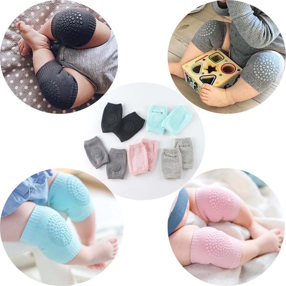 BOSONER Baby Knee Pads for Crawling: Anti-Slip Infant Knee Pads for Crawlers - 5 Pairs Leg Warmers for 6-24 Months