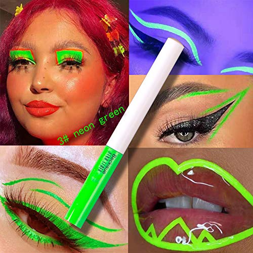 MAEPEOR Neon Liquid Eyeliner 8 Colors Matte Eyeliner Waterproof & Smudgeproof Fluorescent Body Face Paint Makeup for Daily Wear and Halloween Christmas (Neon, Set 0801)