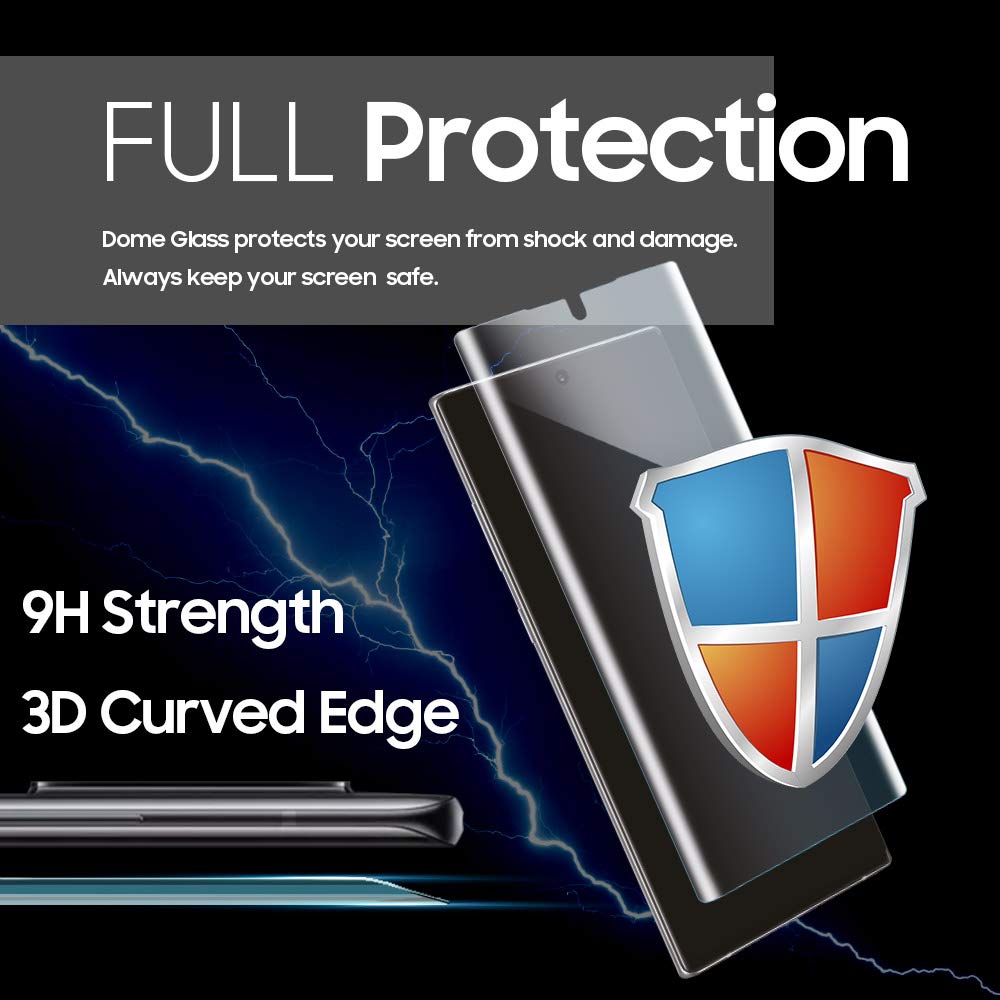 DOME GLASS Galaxy Note 20 Ultra Screen Protector Full 3D Curved Edge Tempered Glass Shield [Liquid Dispersion Tech] Easy Install Kit for Samsung Galaxy Note 20 Ultra by Whitestone - Two Pack