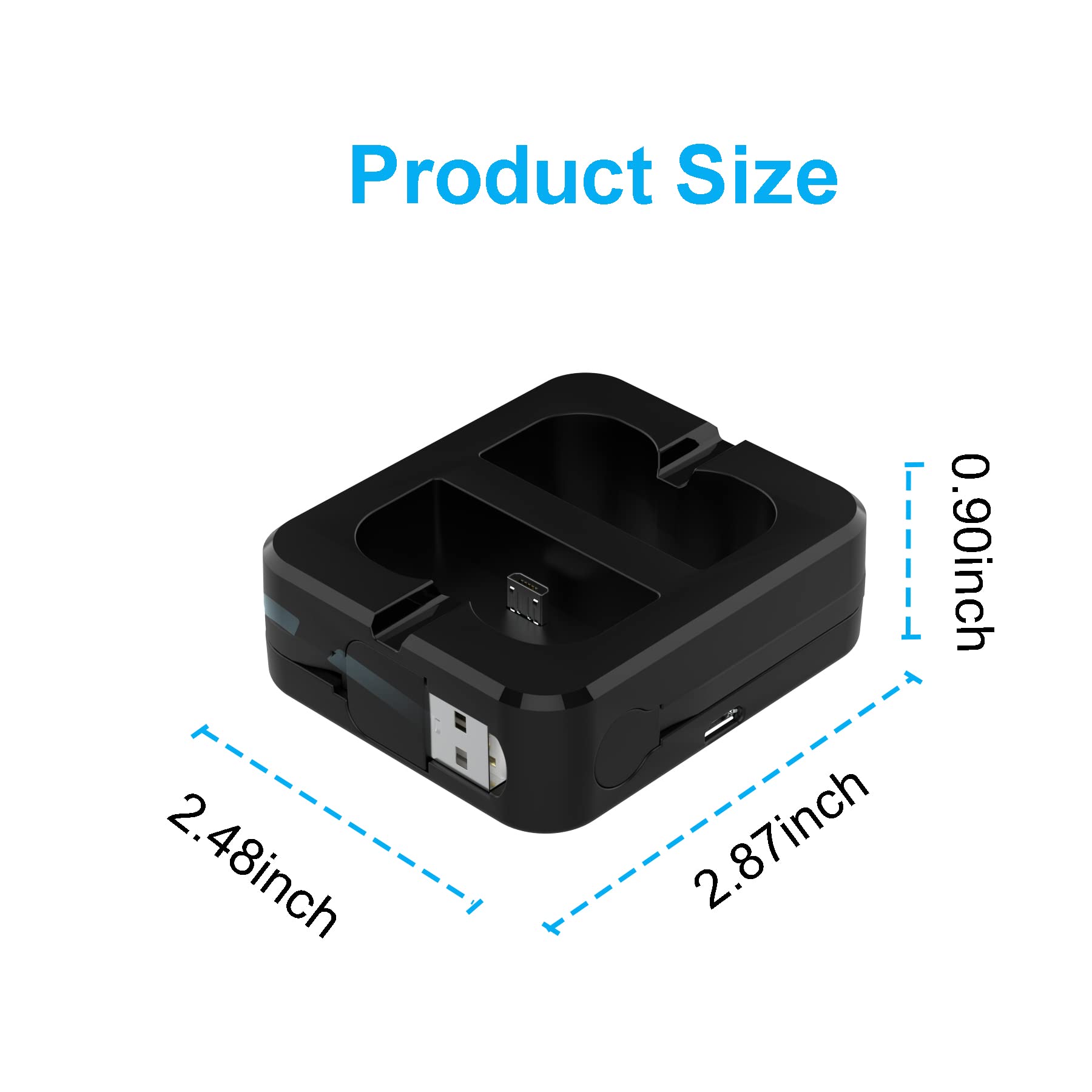 2 Pack Battery with Charger Station Compatible with Ring-Doorbell Camera 2/3/3+/4, Peephole Cam, Spotlight Camera, 6040mAh Rechargeable Li-ion Batteries (NOT for Stick Up Cam)
