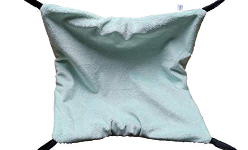 Vedem Small Animals Warm Plush Triple Bunkbed Cage Hanging Hammock Bed Hideout for Sugar Glider Ferret Squirrel (Mint)