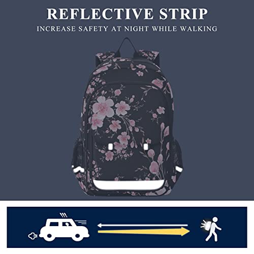 ALAZA Cherry Blossom Sakura Floral Laptop Backpack Purse for Women Men Travel Bag Casual Daypack with Compartment & Multiple Pockets