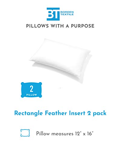 PILLOWS WITH A PURPOSE Pillow Inserts - Pack of 2-12" x 16" Rectangular Decorative Throw or Sham for Couch - Bed - Sofa