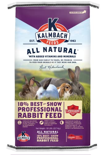 Kalmbach Feeds 18% Best in Show Rabbit Feed for All Rabbits, 50 lb Bag