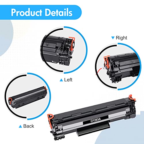 83A CF283A Toner Cartridge 4-Pack Compatible Replacement for HP 83A CF283A 83X CF283X Toner Cartridge for HP Laserjet Pro MFP M125nw M201dw M225dw M255dn M201n M125a M127fw M127fn Printer Toner Black
