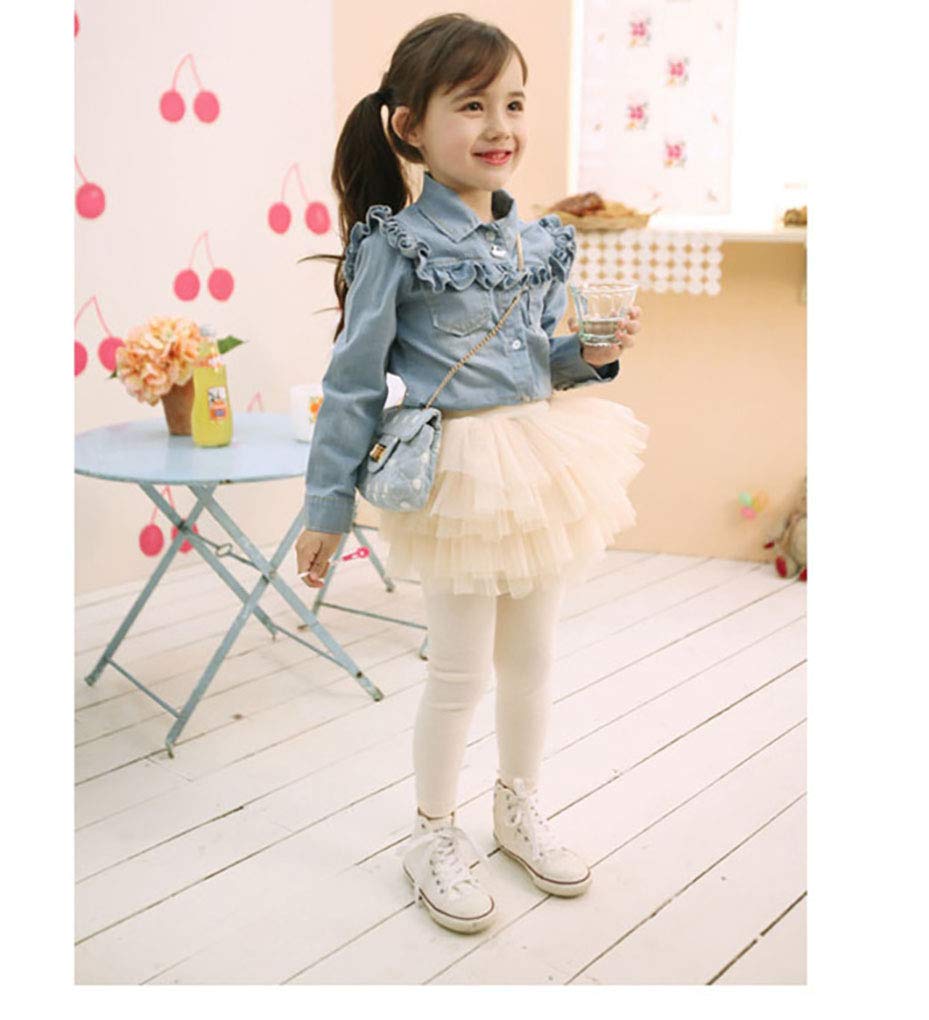 elamccor Baby Toddler Girls' Tutu Leggings Tulle Ruffle Skirted Pants 2-6T Red