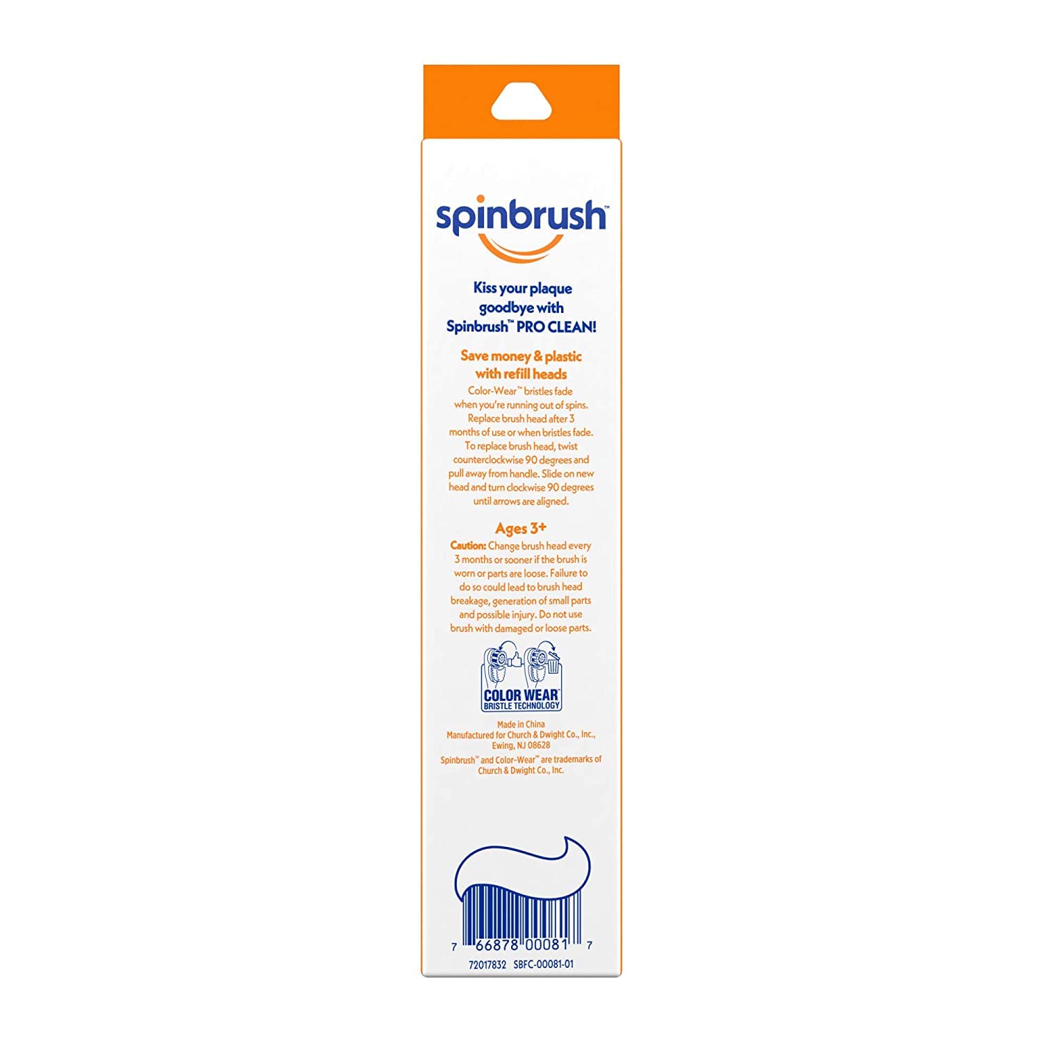 ARM & Hammer Spinbrush Pro-Clean Replacement Brush Heads, Medium 2 ea (Pack of 3)