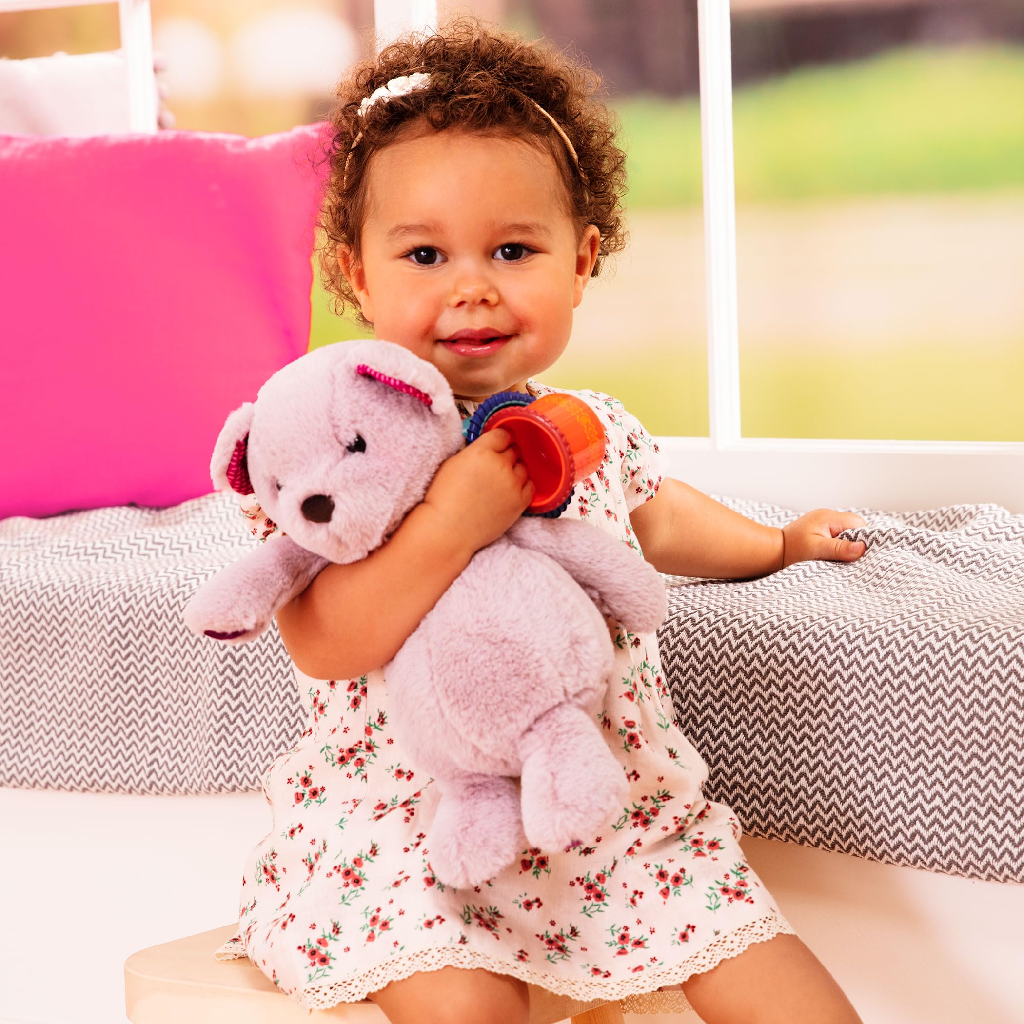B. toys- B. softies-12" Plush Bear- Soft & Cuddly Plush Teddy Bear – Huggable Stuffed Animal Bear Toy – Washable – Babies, Toddlers, Kids-Happy Hues- Jolly Jelly Bear- 0 Months +