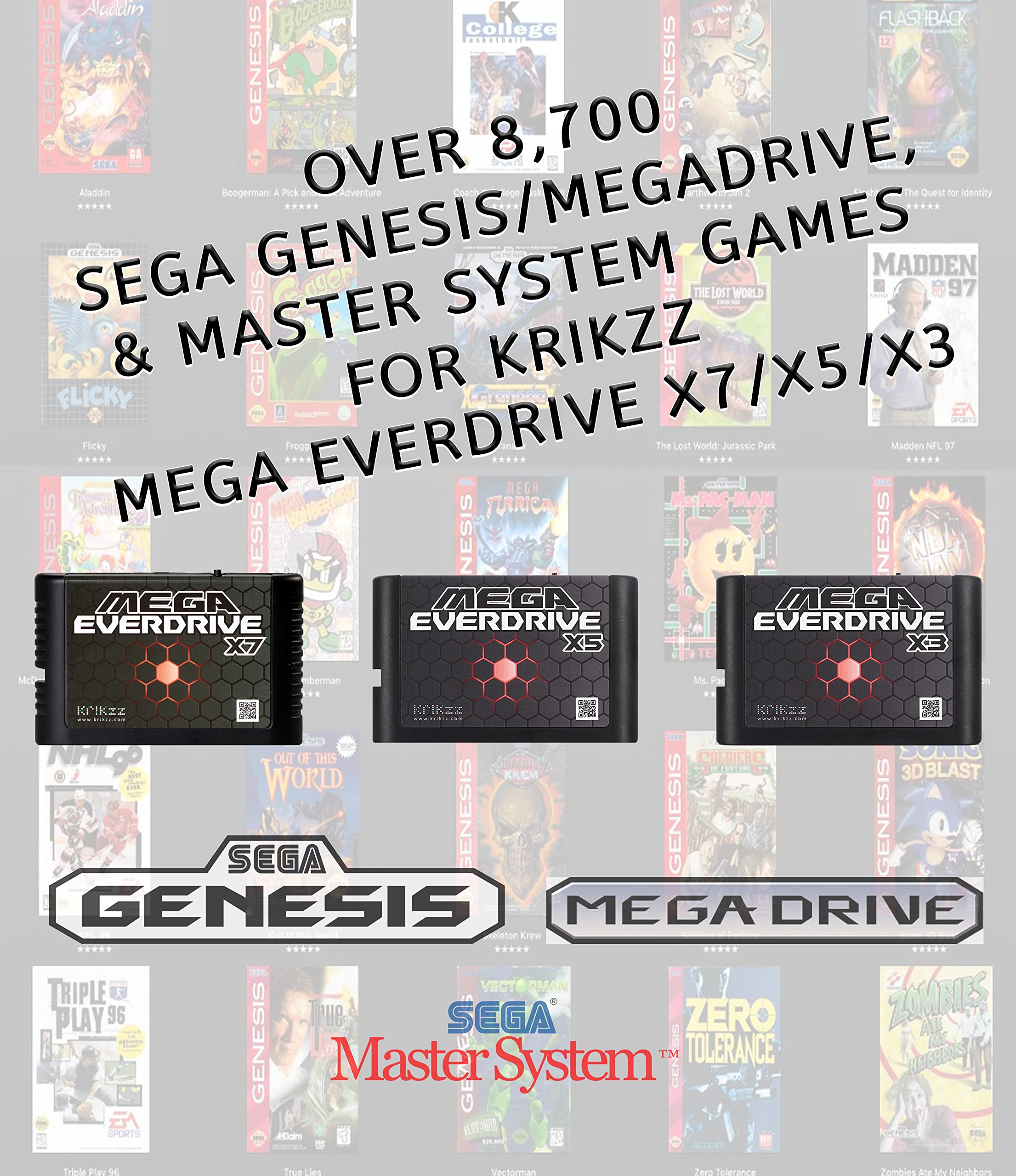 32GB Micro SD Card for Mega Everdrive X7/X5/X3 Full Genesis & Master System Collections, Plug n Play, Preloaded; Mega Everdrive cartridges, Genesis & Master System Consoles are NOT Included.