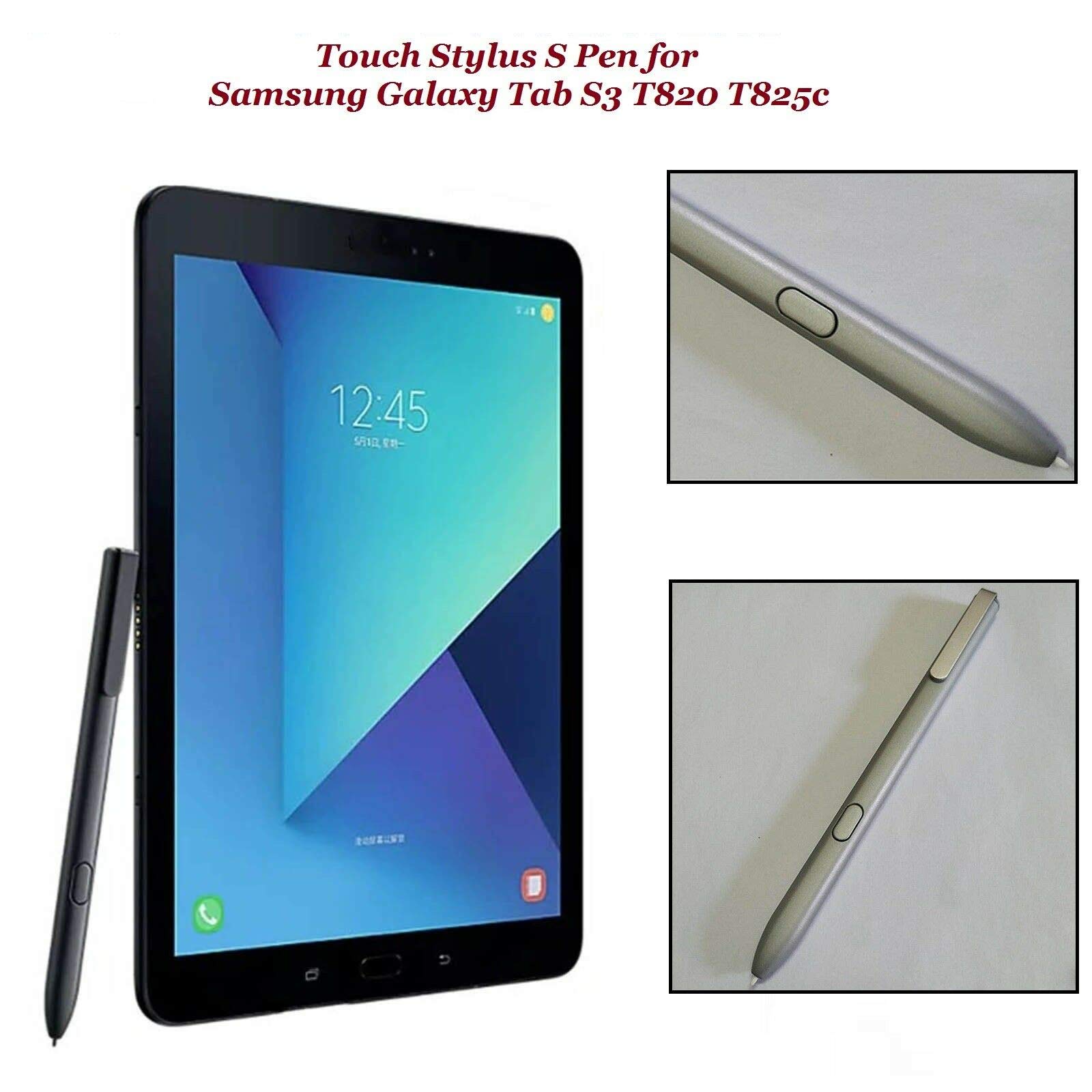 Galaxy Tab S3 S Pen,Stylus Touch S Pen for Samsung Galaxy Tab S3 SM-T820 T835 T825 Replacement Warranty Tips/Nibs (Silver)