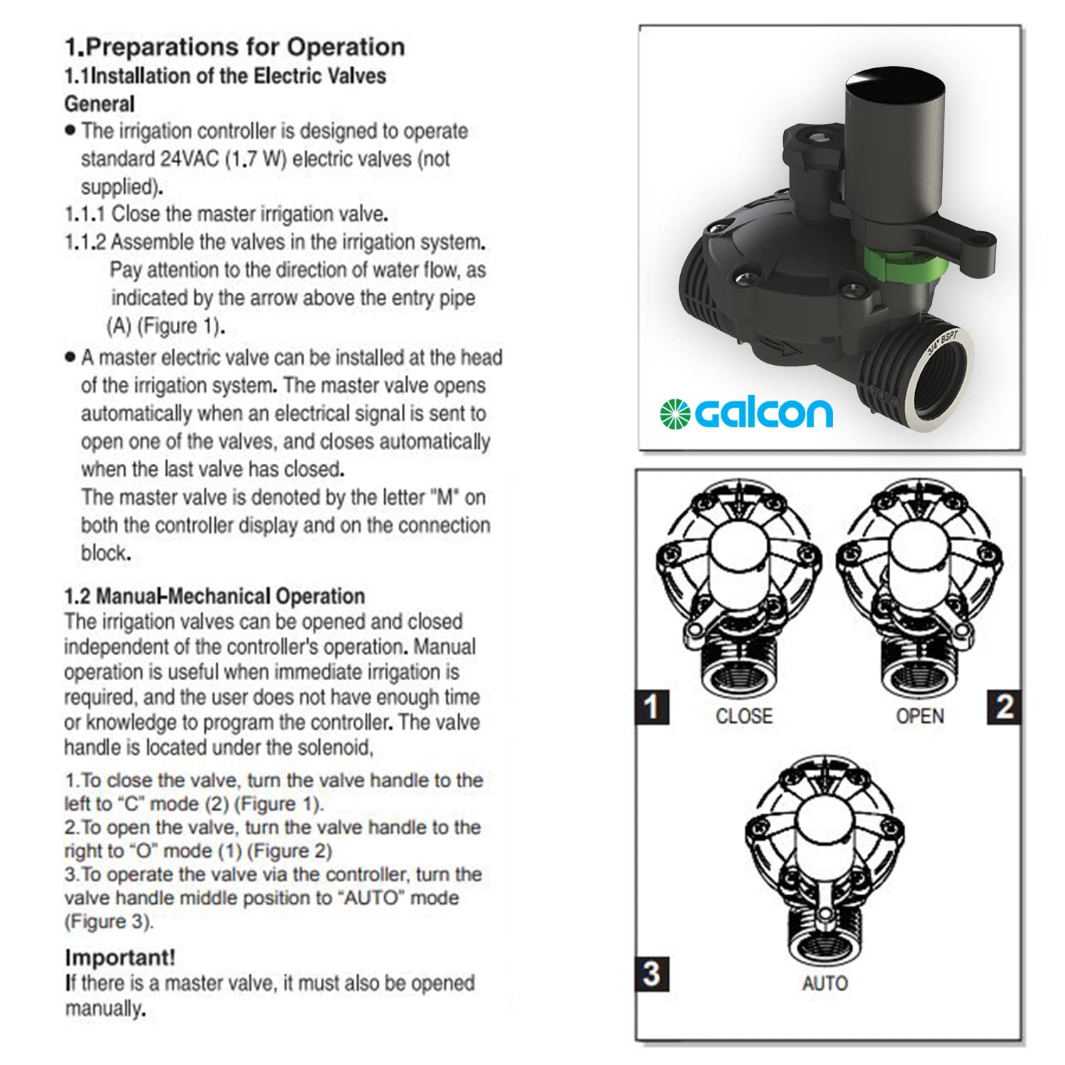 Galcon YLZ 3/4-inch Solenoid Globe Valve AC 24V FPT Irrigation Control Inline w/Flow Control Reinforced Plastic, Drip Irrigation, Greenhouse Residential & small Commercial Sites GAVASY312Q9