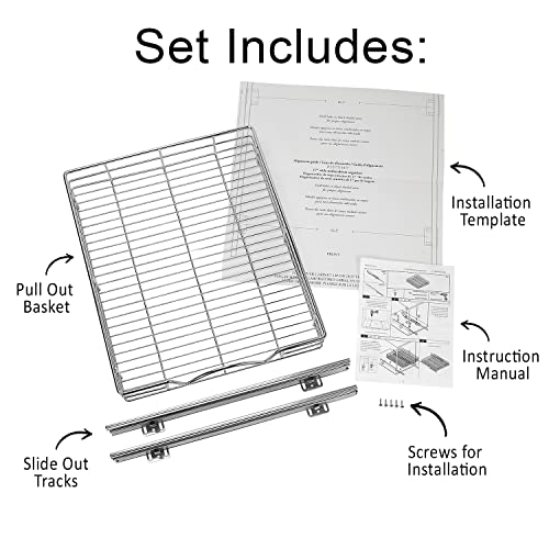 Hold N' Storage Pull Out Cabinet Drawer Organizer, Heavy Duty-with 5 Year Limited Warranty- Slide Out Shelves, -17βW x 21βD - Requires at Least a 18-1/4β Cabinet Opening, Steel Metal, Chrome Finish