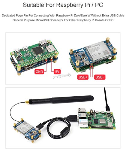 XYGStudy SIM7600G-H 4G HAT (B) for Raspberry Pi Zero/Zero W/PC, LTE Cat-4 4G / 3G / 2G Support GNSS Positioning Global Band Supports Wireless Communication Telephone Call SMS GPS Dial-up etc