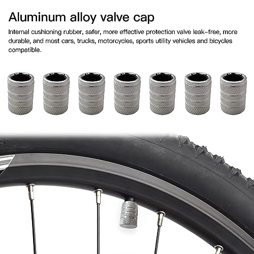 8pcs Car Tire Stem Valve Caps Wheel Caps Aluminum Car Wheel Tires Valves Tyre Stem Air Valve Caps(Silver)