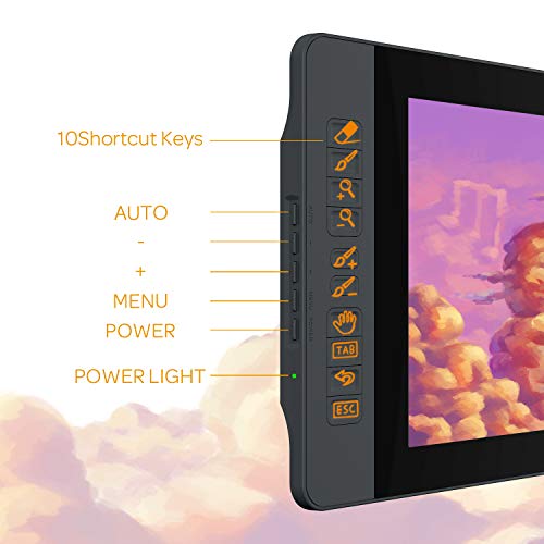 Drawing Tablet with Screen GAOMON PD1561 15.6 Inches Full HD IPS Drawing Monitor with 8192 Levels Tilt Support Battery-Free Pen and 10 Shortcut Keys Pen Tablet for Mac, Windows PC