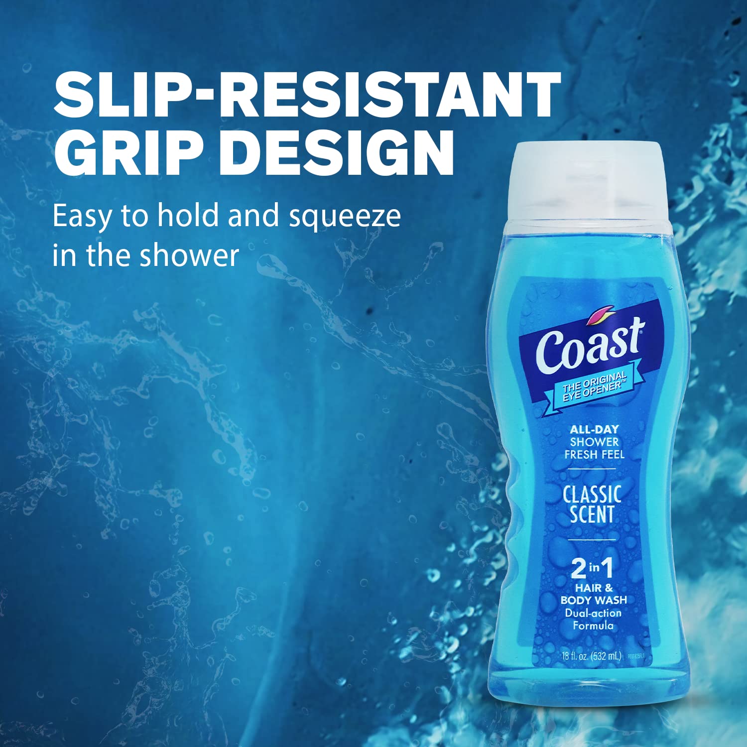 Coast Hair and Body Wash, Classic Scent, 18 Fl Oz Bottle