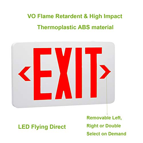 LED Exit Sign, Emergency Exit Light with Battery Backup, Double Face, UL 924, AC 120/277V, Damp Location, Hardwired Red Letter Exit Lights for Business Commercial