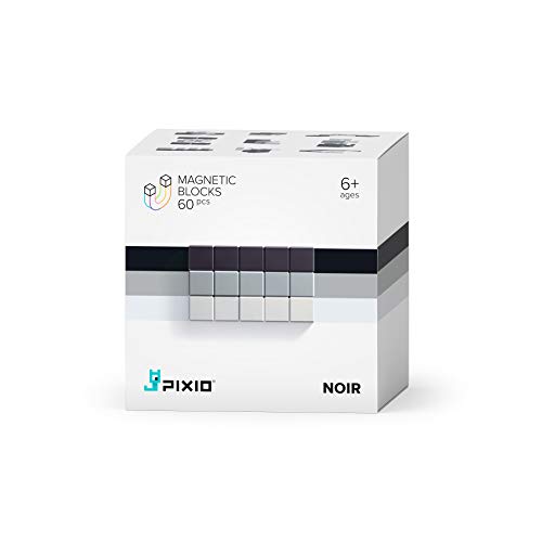 PIXIO Noir - 60 Magnetic Blocks - Small Magnet Blocks - Magnets for Kids & Adults - Magnet Toys - Magnet Tiles Alternative for Kids 8-12 Years