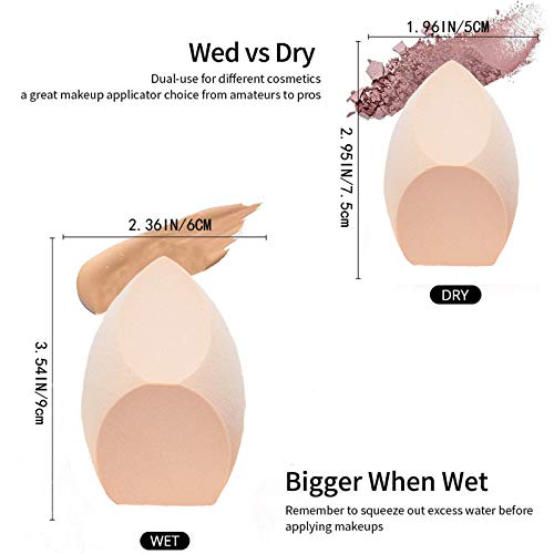 Makeup Sponge Blender & Holder, BIG & SOFT Beauty Makeup Blender Puff Foundation Sponges Set, Applicator Beauty Blending Blenders & Sponge Holder, Concealer Sponge for Liquid Powder Sunscreen (A SET)