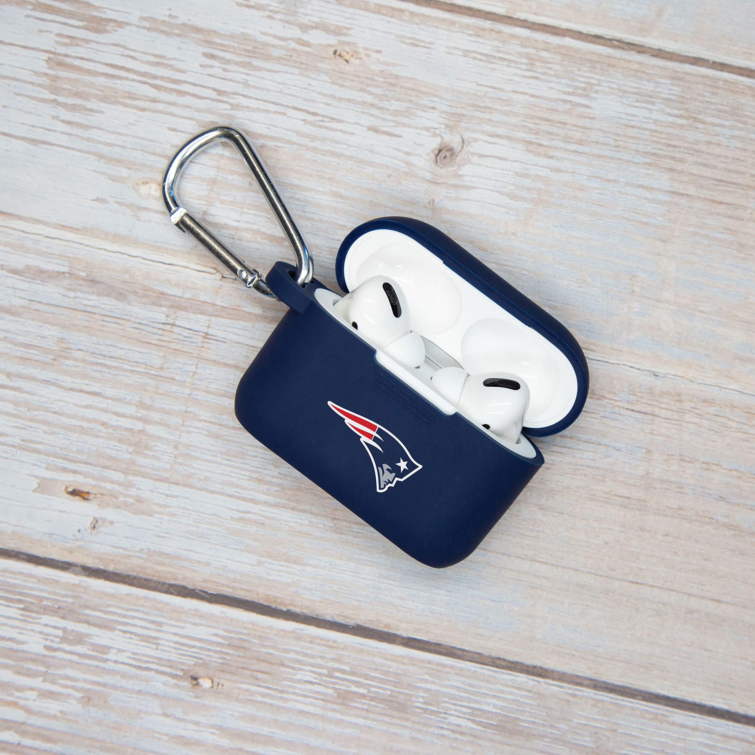 GAME TIME New England Patriots Silicone Case Cover Compatible with Apple AirPods Pro Battery Case (Navy)